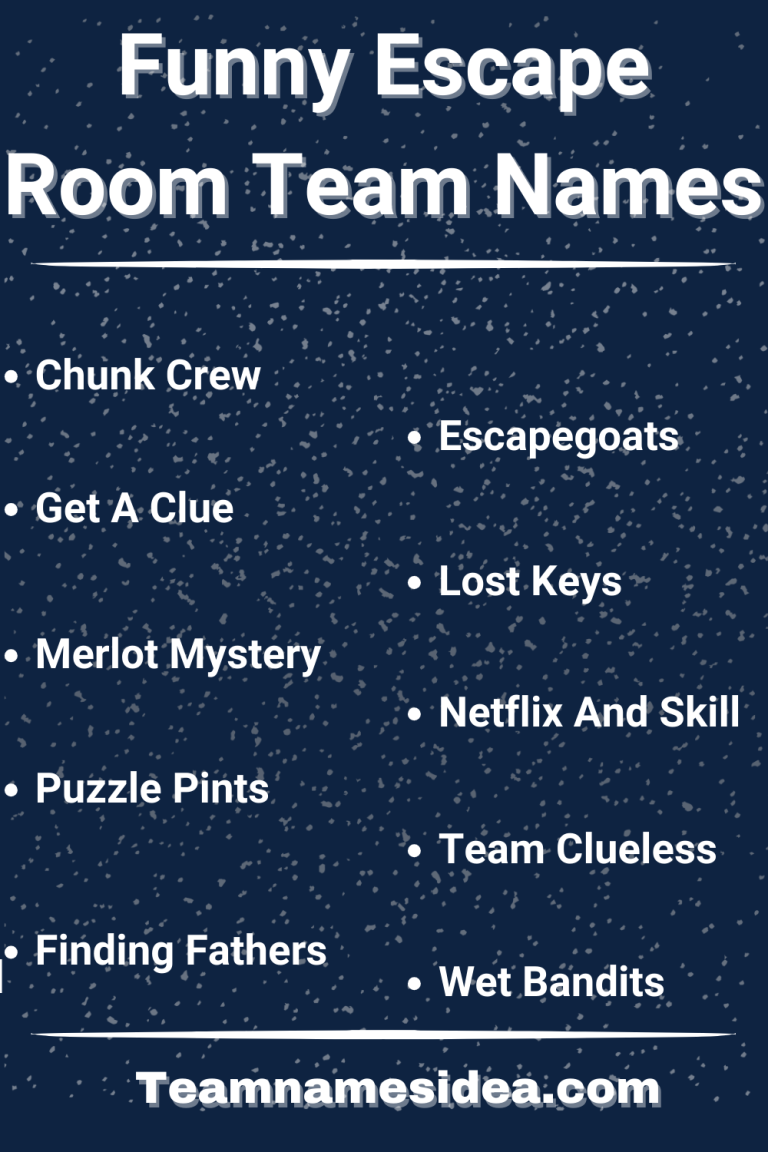 500 500 Best Escape Room Team Names-Funny To Catchy